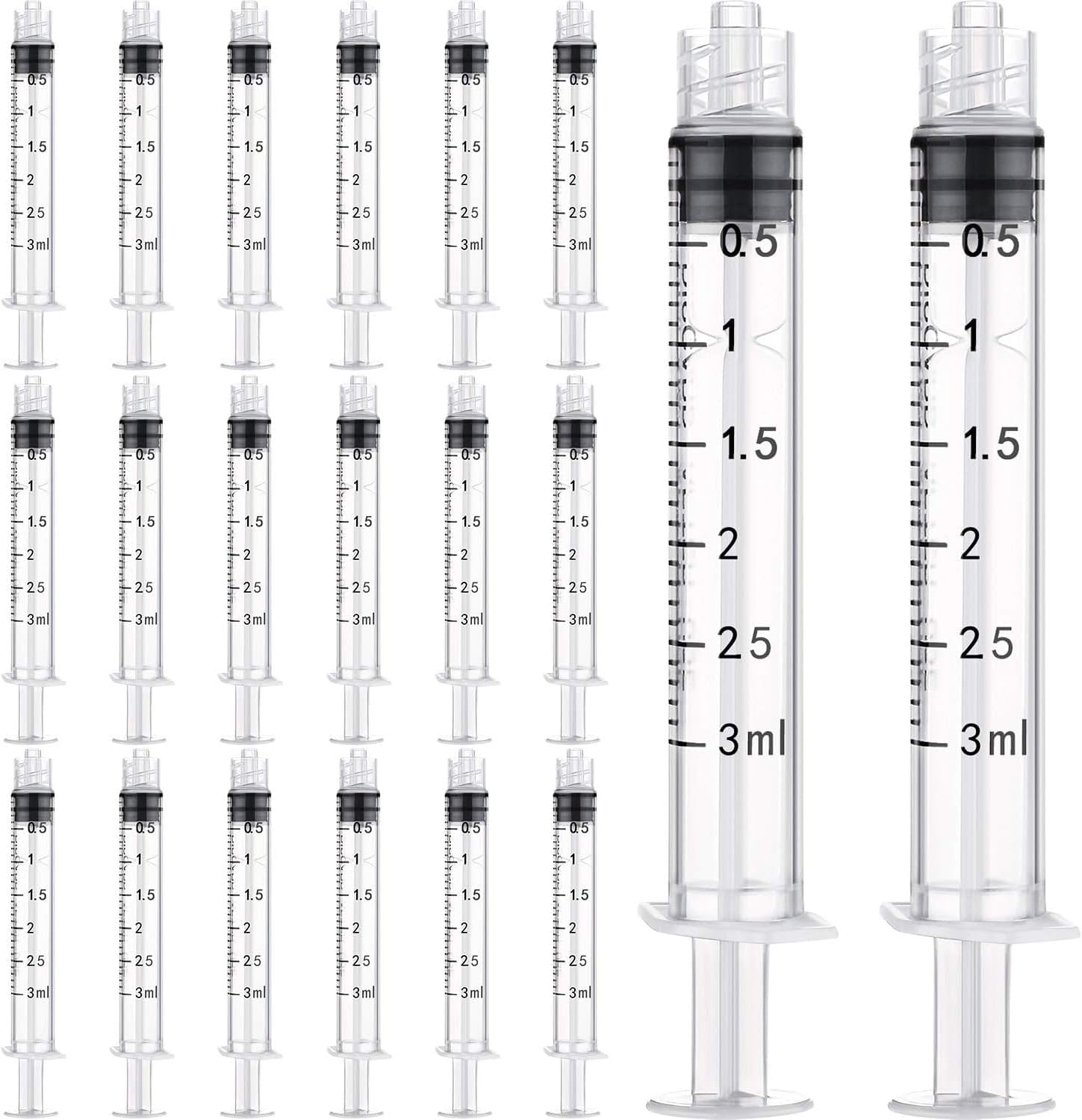 OLCANA 30pcs 3ml Luer Lock Syringe Plastic 3ml Syringes with Luer Lock ...
