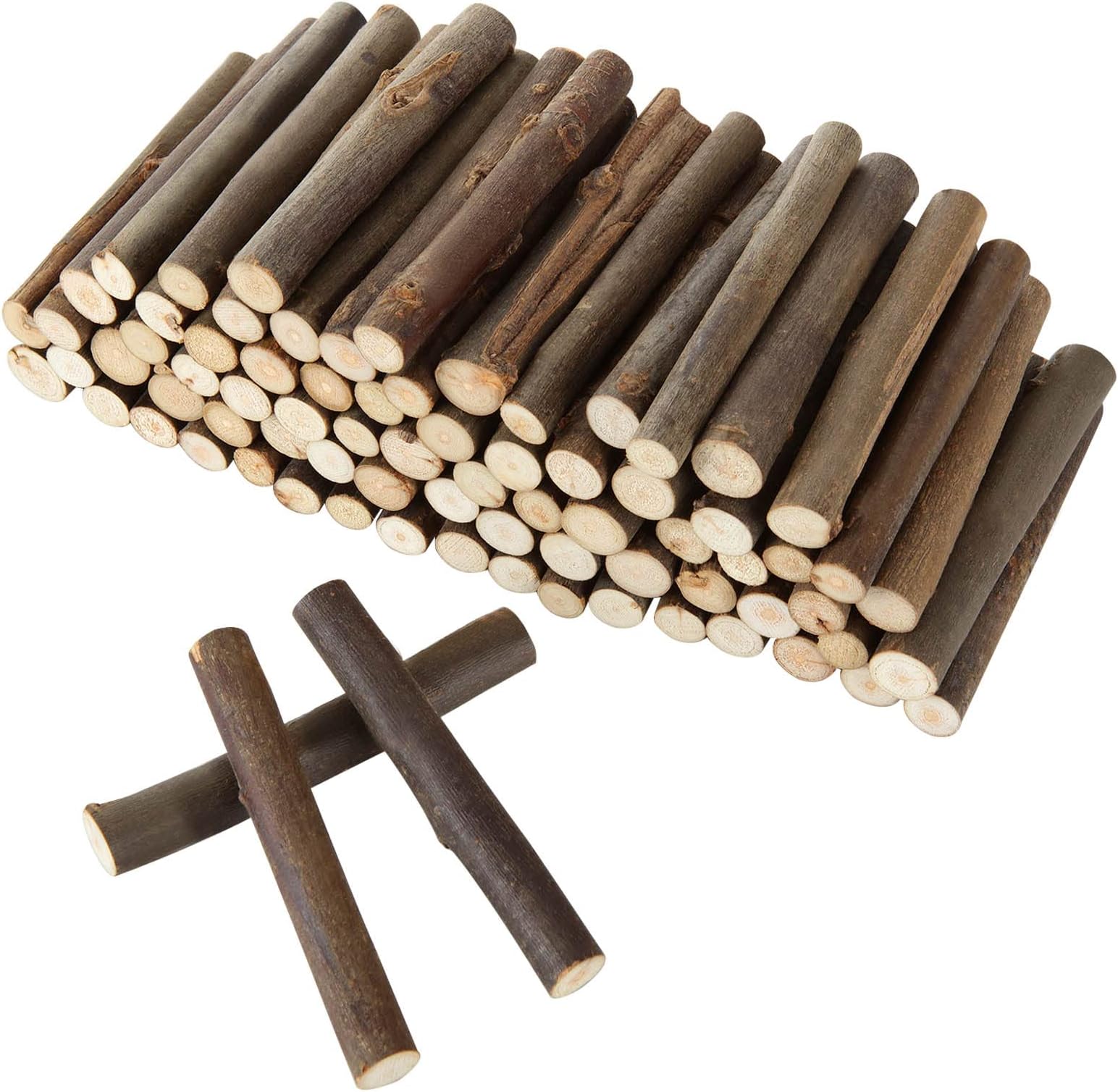 Amazon.com: DIRBUY 100PCS 4 inch Wood Log Sticks for Crafts 0.4-0.6 ...