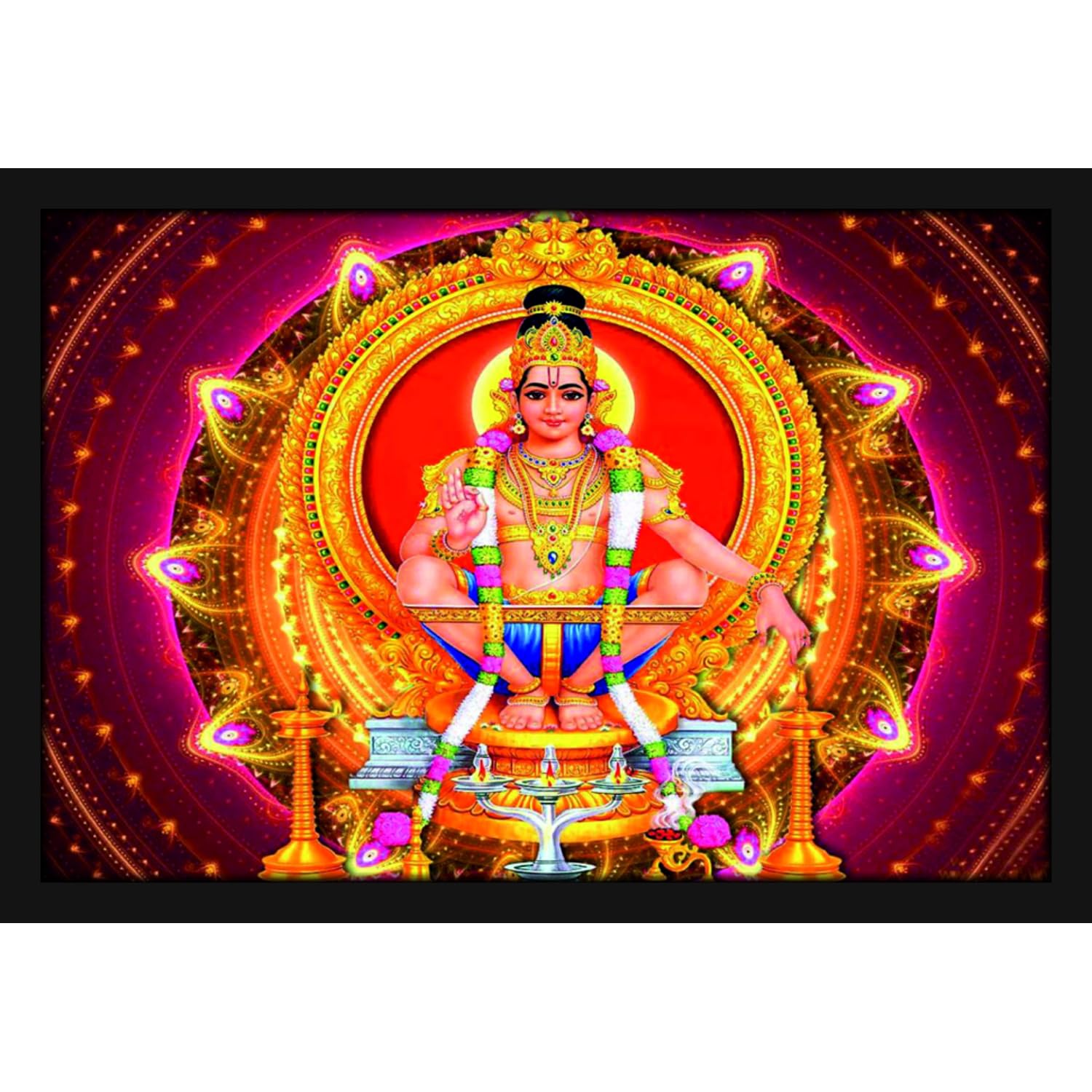 Mad Masters Lord Ayyappa Swamy Ayyappan Vishnu Avatar Painting Photo ...