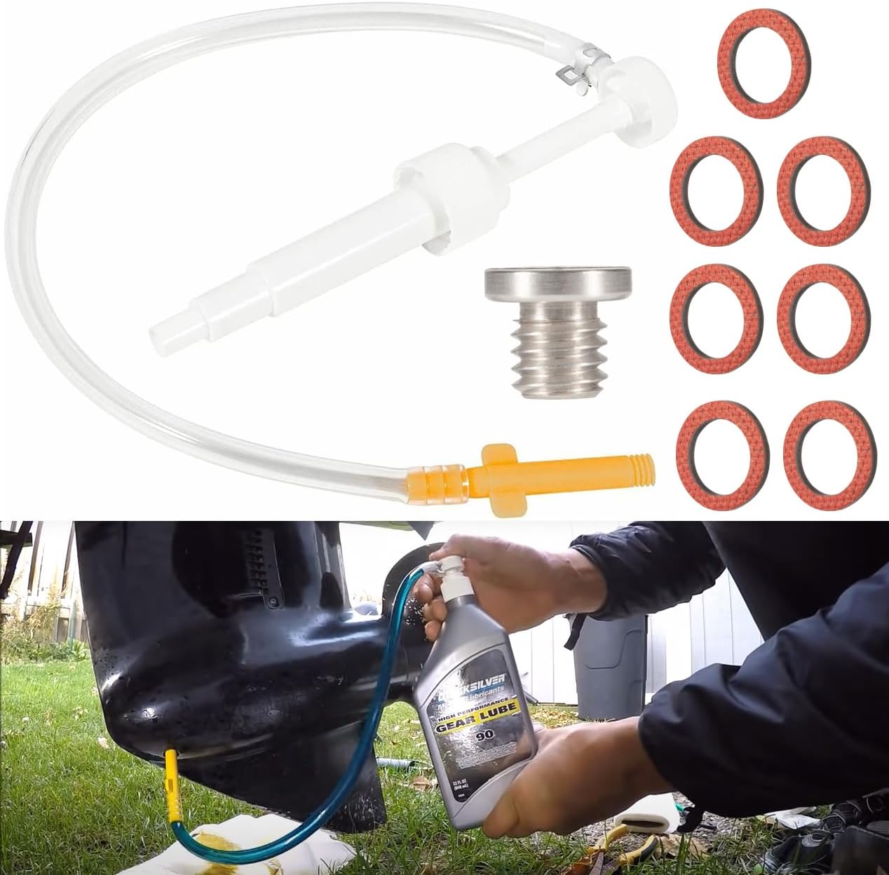 Amazon.com: Lower Unit Gear Lube Pump and 18-2244 Drain Plug Screw ...