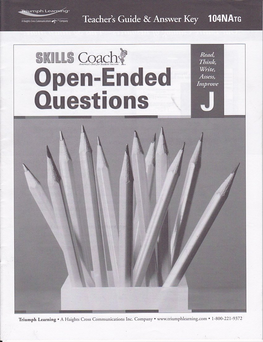 Open-Ended Questions J Read, Think, Write, Assess, Improve (Teacher's ...
