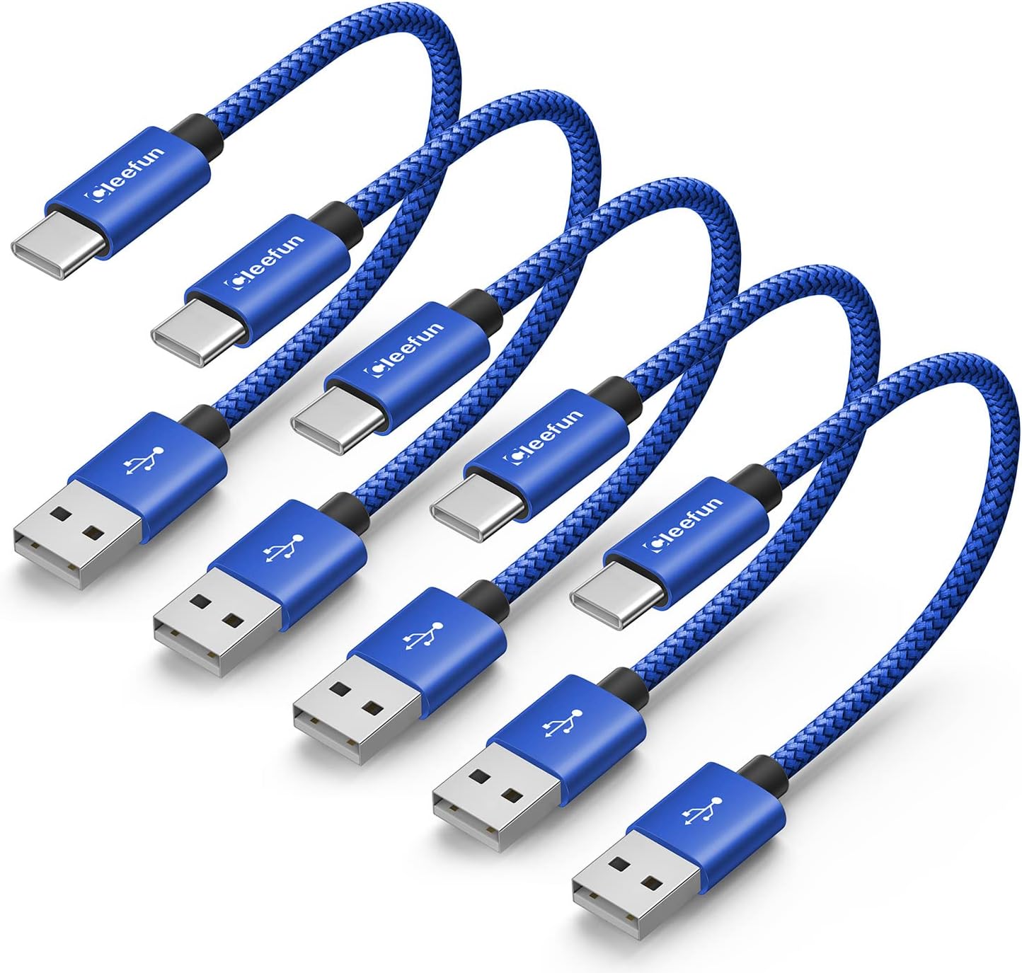 Amazon.com: CLEEFUN [1ft, 5-Pack] Short USB C Cable Fast Charging, USB ...