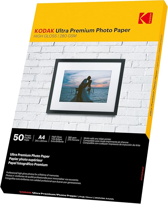 Kodak 280GSM 50 Sheets Ultra Premium 280gsm Glossy A4 Photo Paper ...