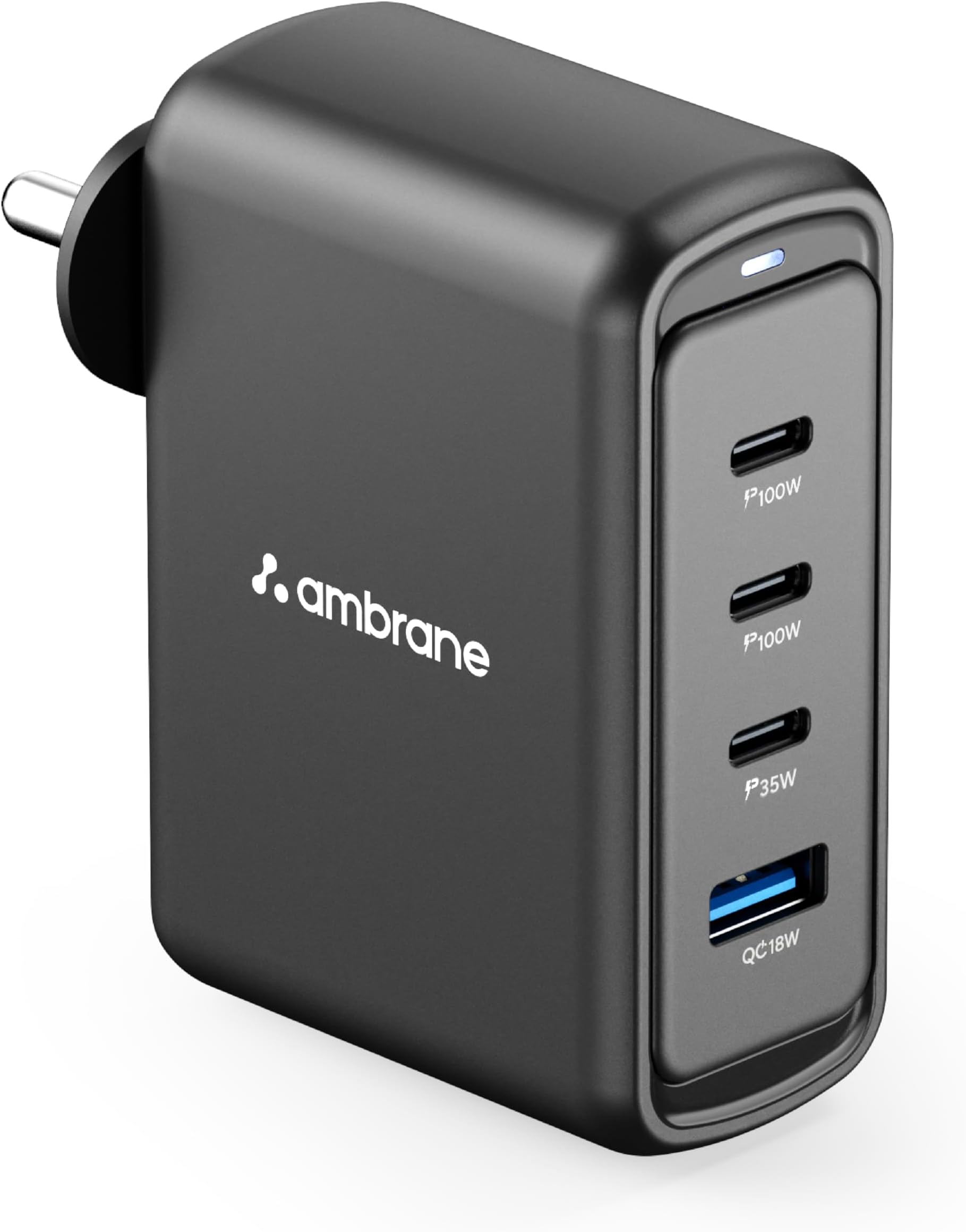 Ambrane 100W Charger Adapter, 4 Ports - 3 Type C & 1 USB for iPhone ...