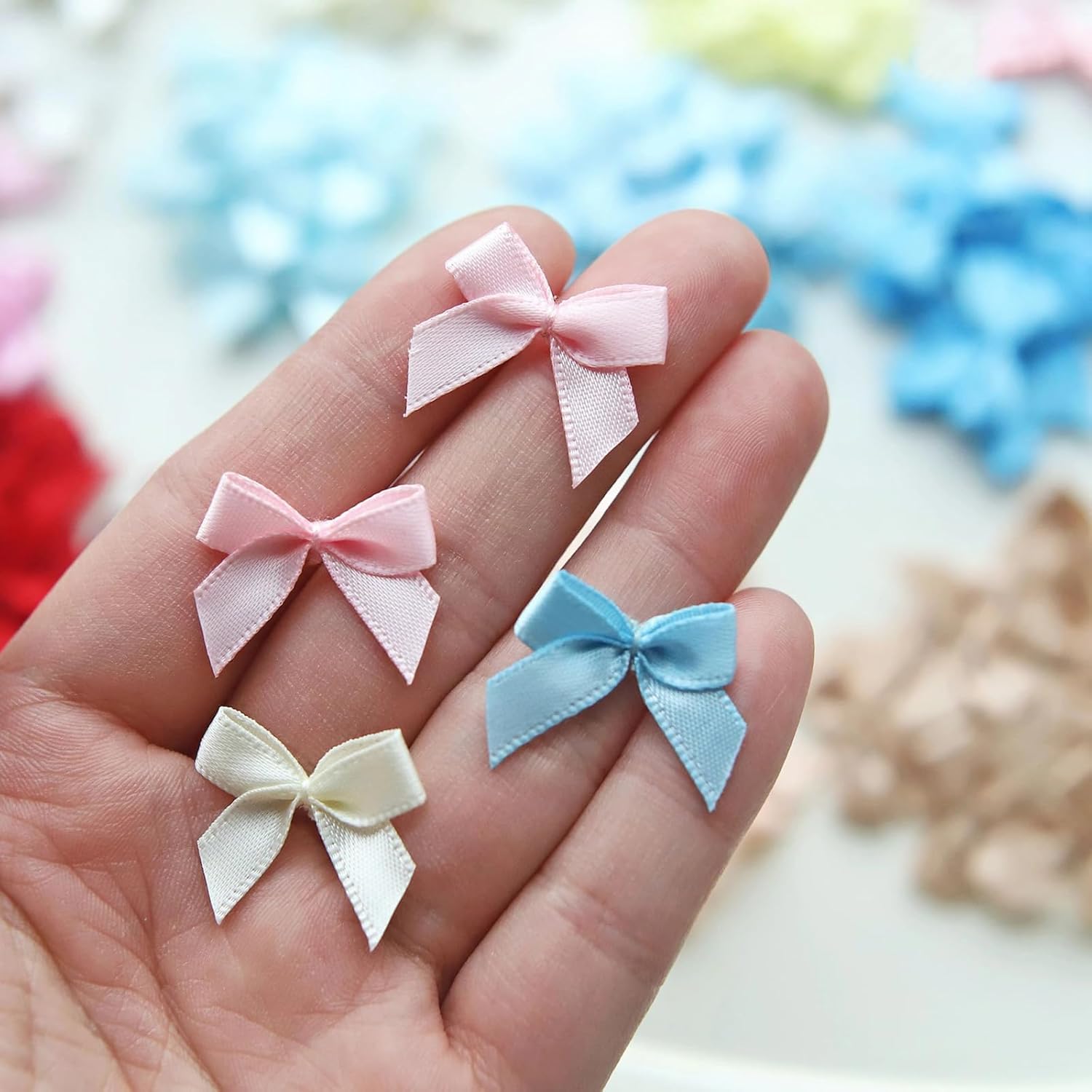 Amazon.com: 2.2cm / 0.86" Premium Tiny Sewing on Satin Ribbon Bows in ...