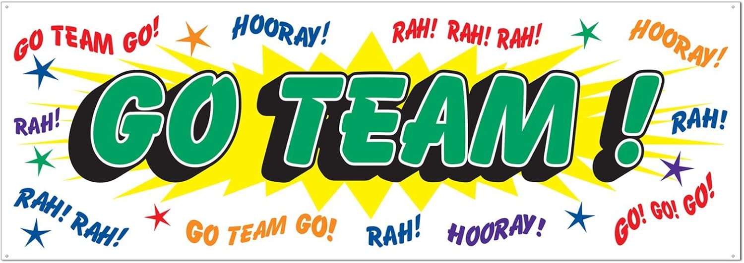Amazon.com: Go Team Sign Banner Party Accessory (1 count) (1/Pkg ...