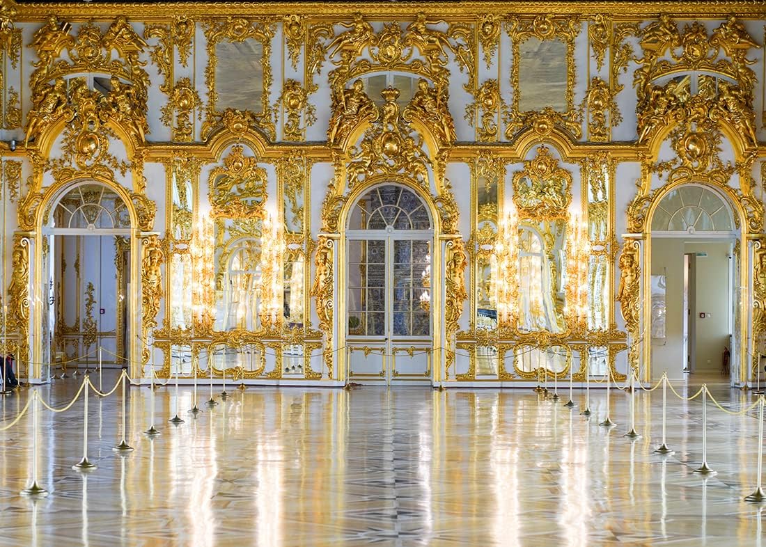 Amazon.com : BELECO 9x6ft Fabric Luxurious Golden Palace Backdrop Royal ...