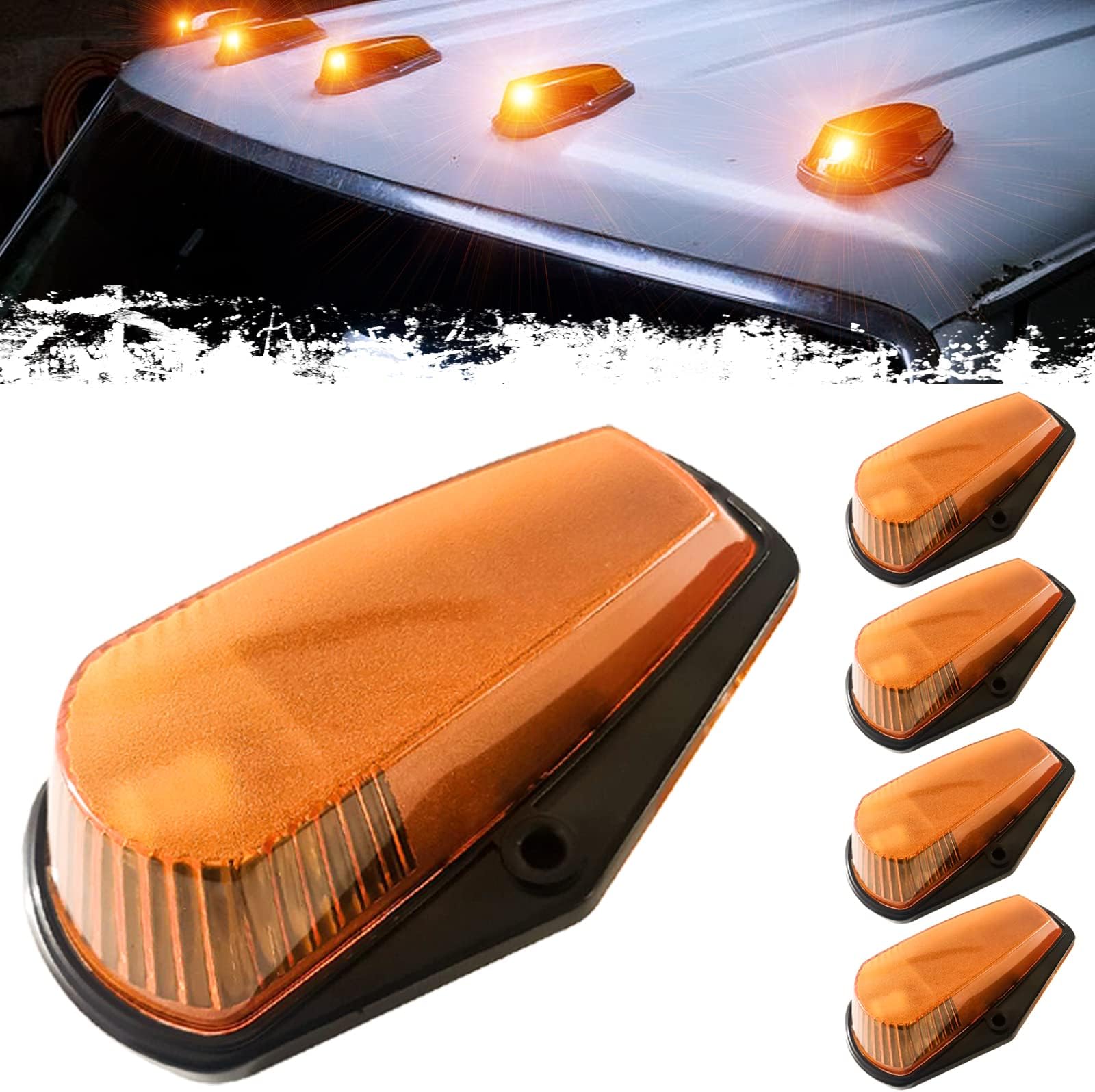 Amazon.com: TRUE MODS Amber LED Teardrop Cab Marker Light Kit [Chrome ...