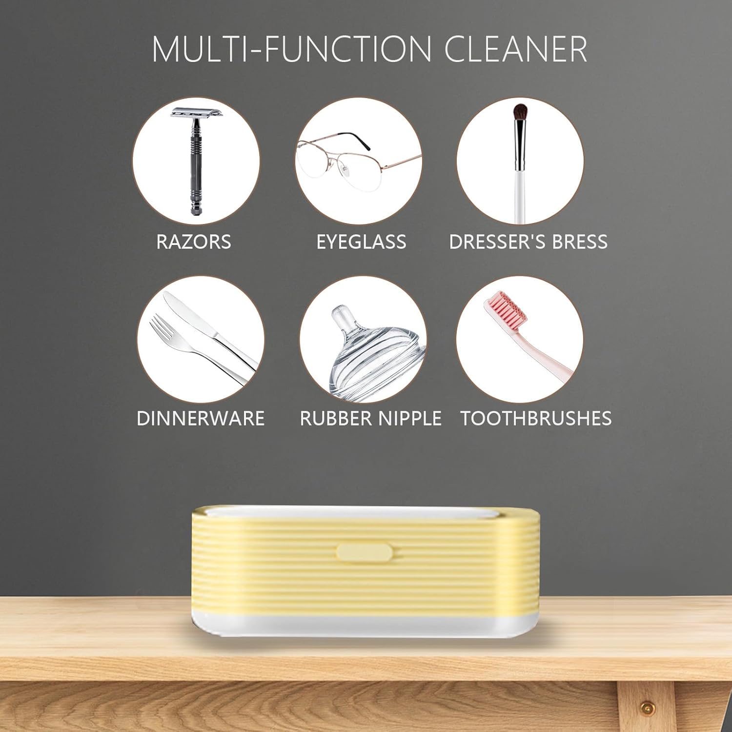 Ultrasonic Glasses Cleaner, 360 Deep Cleaning, Silent Jewelry Cleaner ...