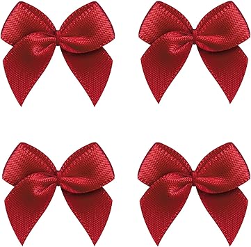 Amazon.com: 50pcs Mini Satin Ribbon Bows Ribbon Flowers 25mm x 26mm ...