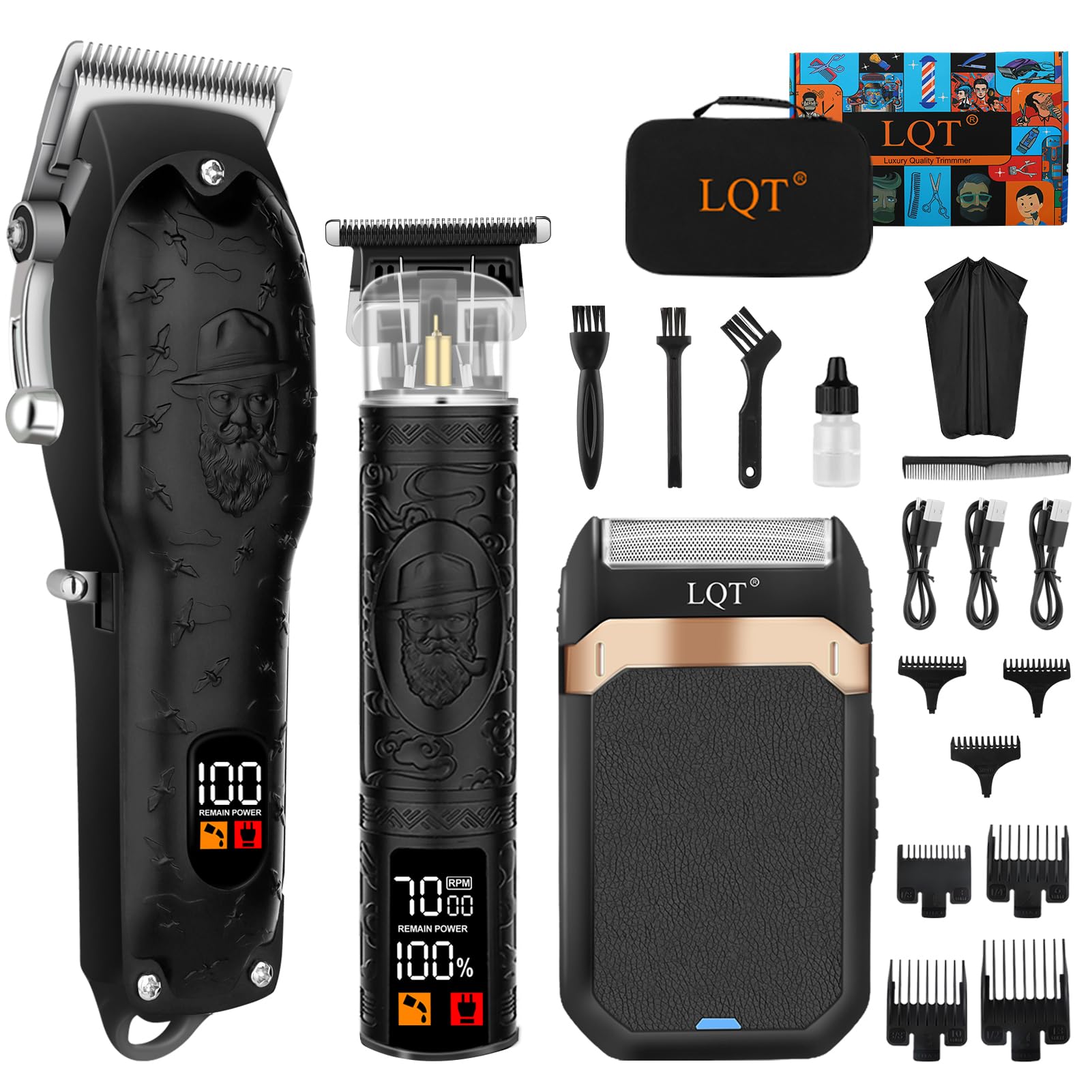 Amazon.com: LQT Professional Hair Clipper Set for Men Electric Shaver ...