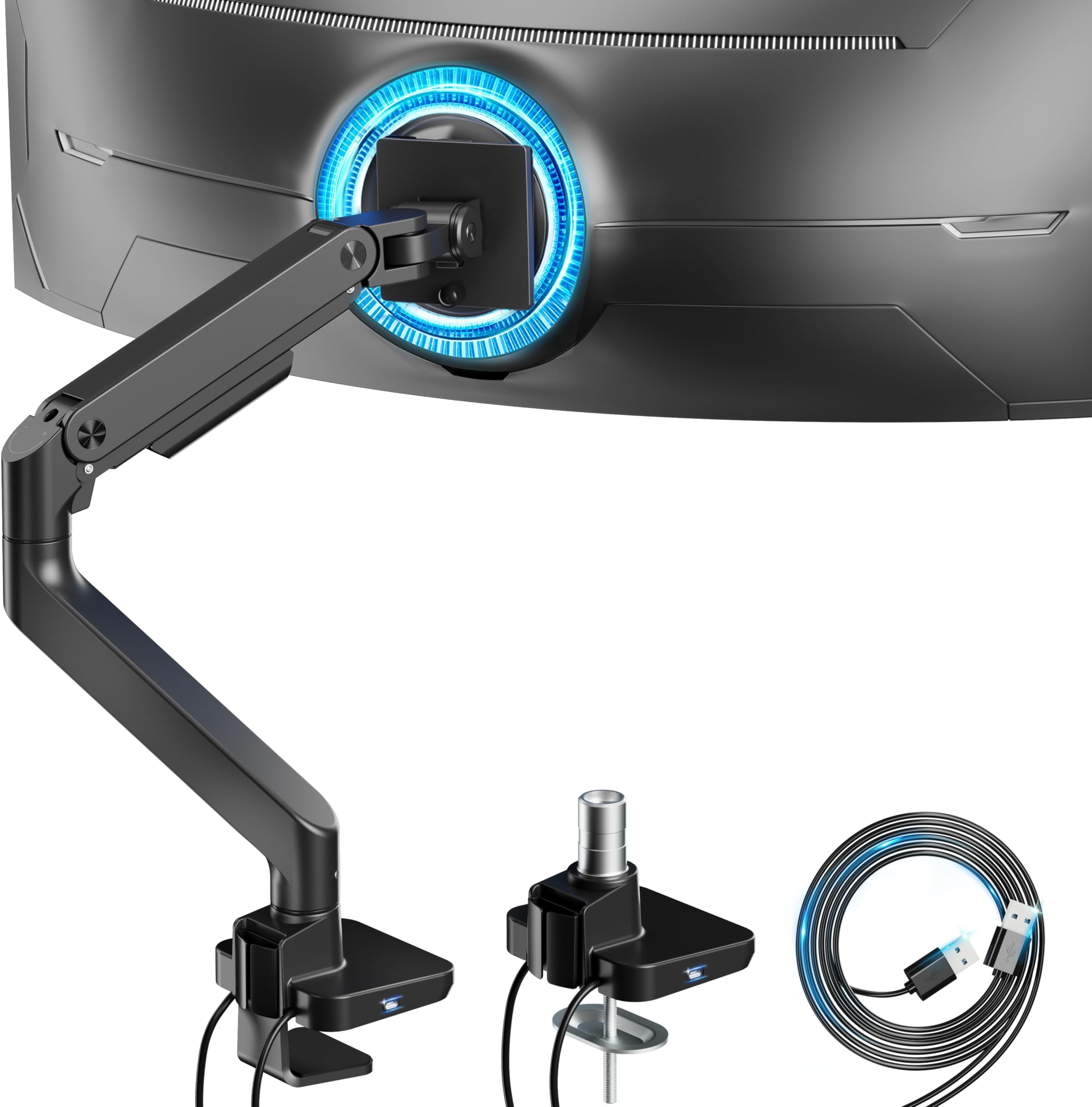 Amazon.com: ARES WING Ultrawide Monitor Mount with USB A/C, with ...