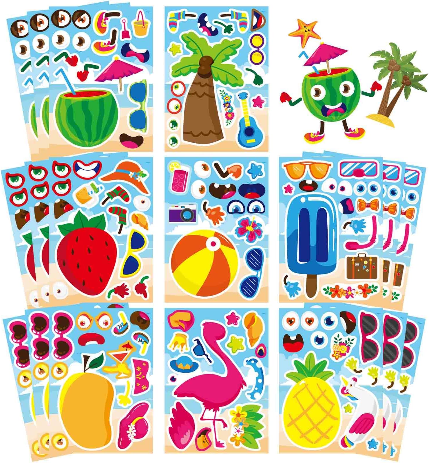 Amazon.com: 24Set Summer Craft Kits for Kids Make A Beach Tropical ...