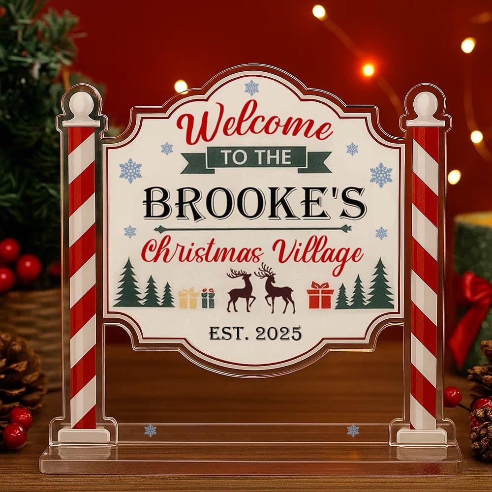 Amazon.com: Personalized Christmas House Sign 2025 with Family Name ...
