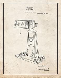 Amazon.com: Desk Lamp Patent Print Old Look with Border (13" x 19 ...