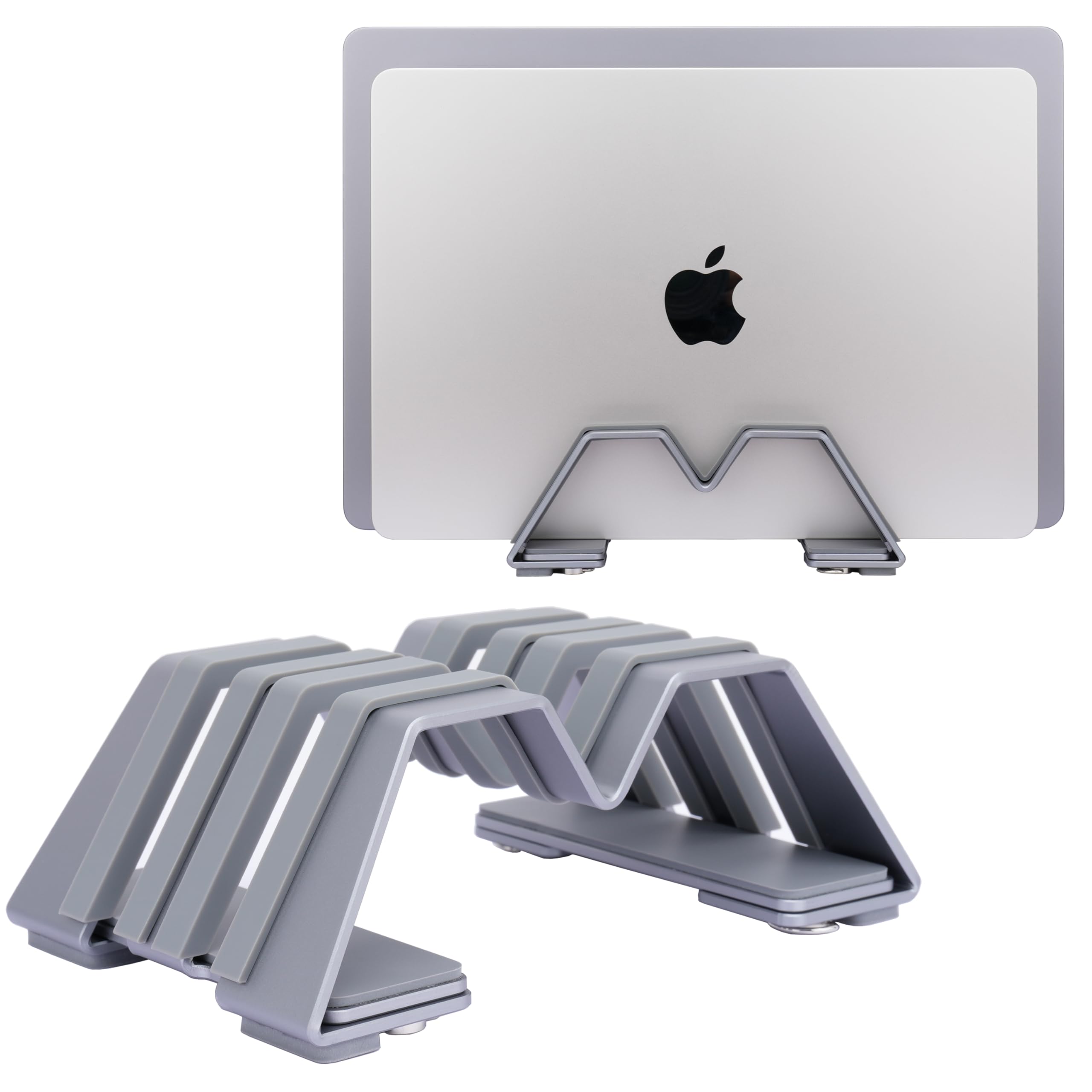 Amazon.com: Psitek Adjustable Dual Vertical Laptop Stand - Supports 2 ...