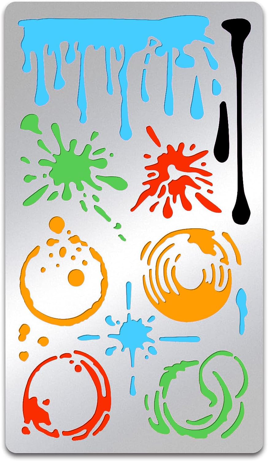 Amazon.com : INFUNLY Stain and Splatter Stencils Kit - 4x7" Stainless ...