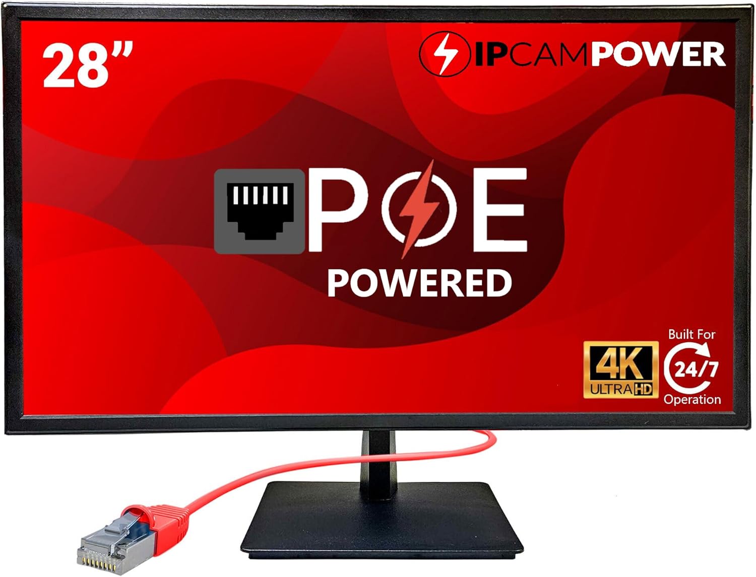 Amazon.com: IPCamPower POE Powered CCTV HDMI Monitor 28" 4K, 12V DC ...