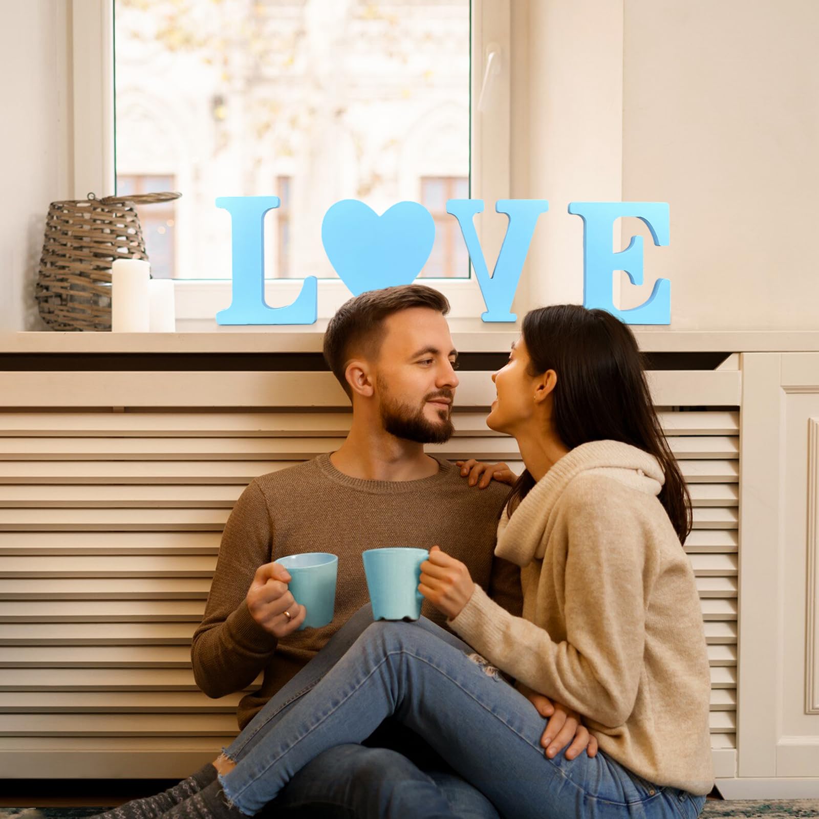 Snapklik.com : AOCEAN 6 Inch Blue Wood Letters Unfinished Wood Letters ...