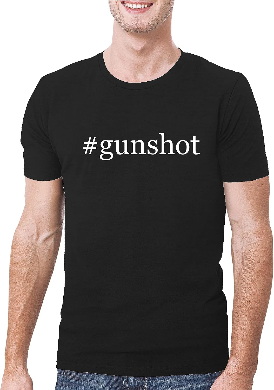 Amazon.com: #gunshot - Men's Soft Comfortable Hashtag Short Sleeve T ...