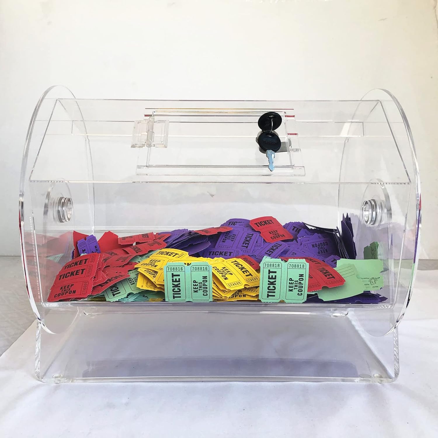 Amazon.com: Yuanhe Deluxe Acrylic Raffle Ticket Drum,Spinning Drum,Hand ...