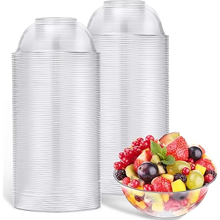 Amazon.com: 300 Pieces Clear Mini Plastic Bowls 6 oz Disposable Hard ...