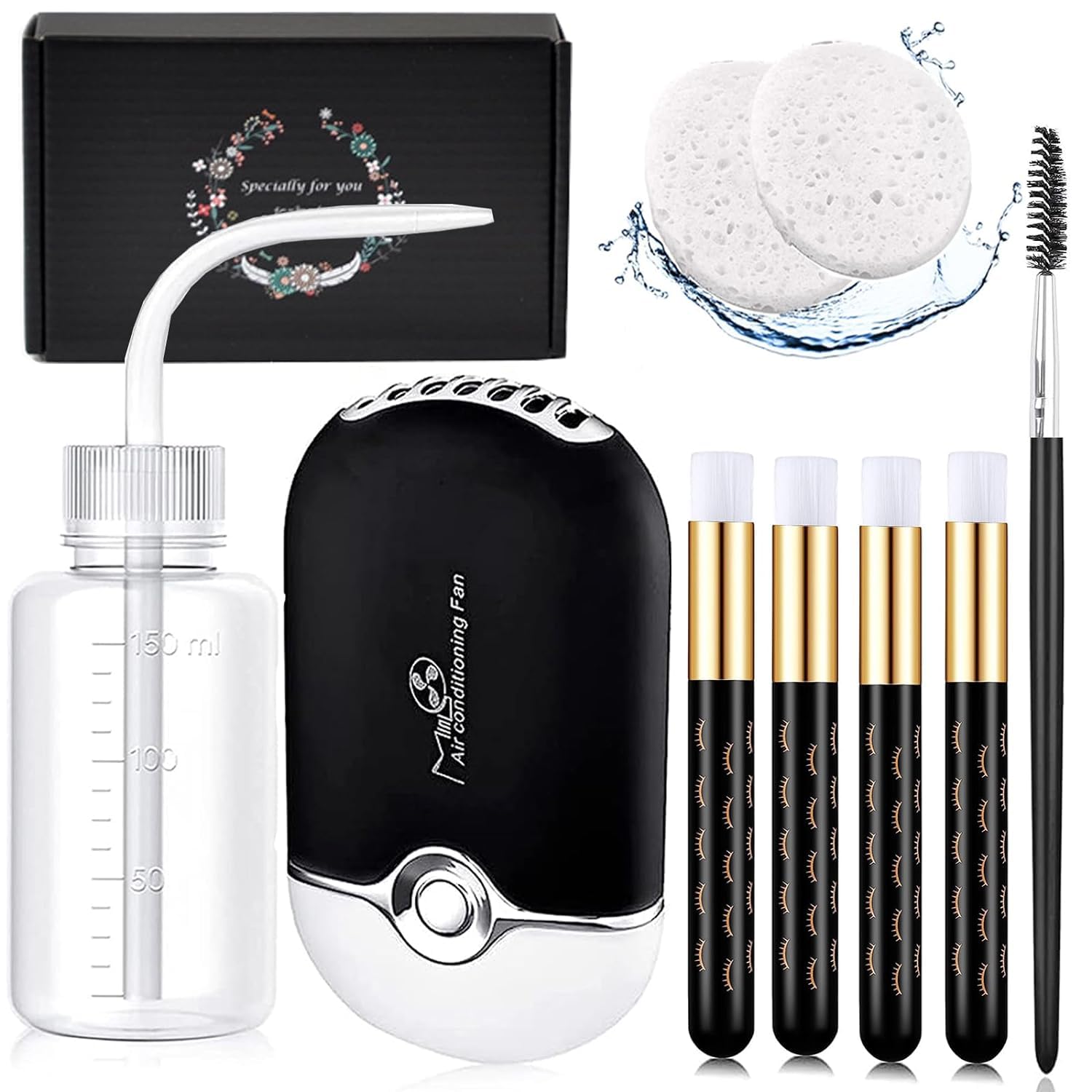 Amazon.com: Lash Cleaning Kit with USB Mini Lash Fan. 4Pcs Lash Shampoo ...