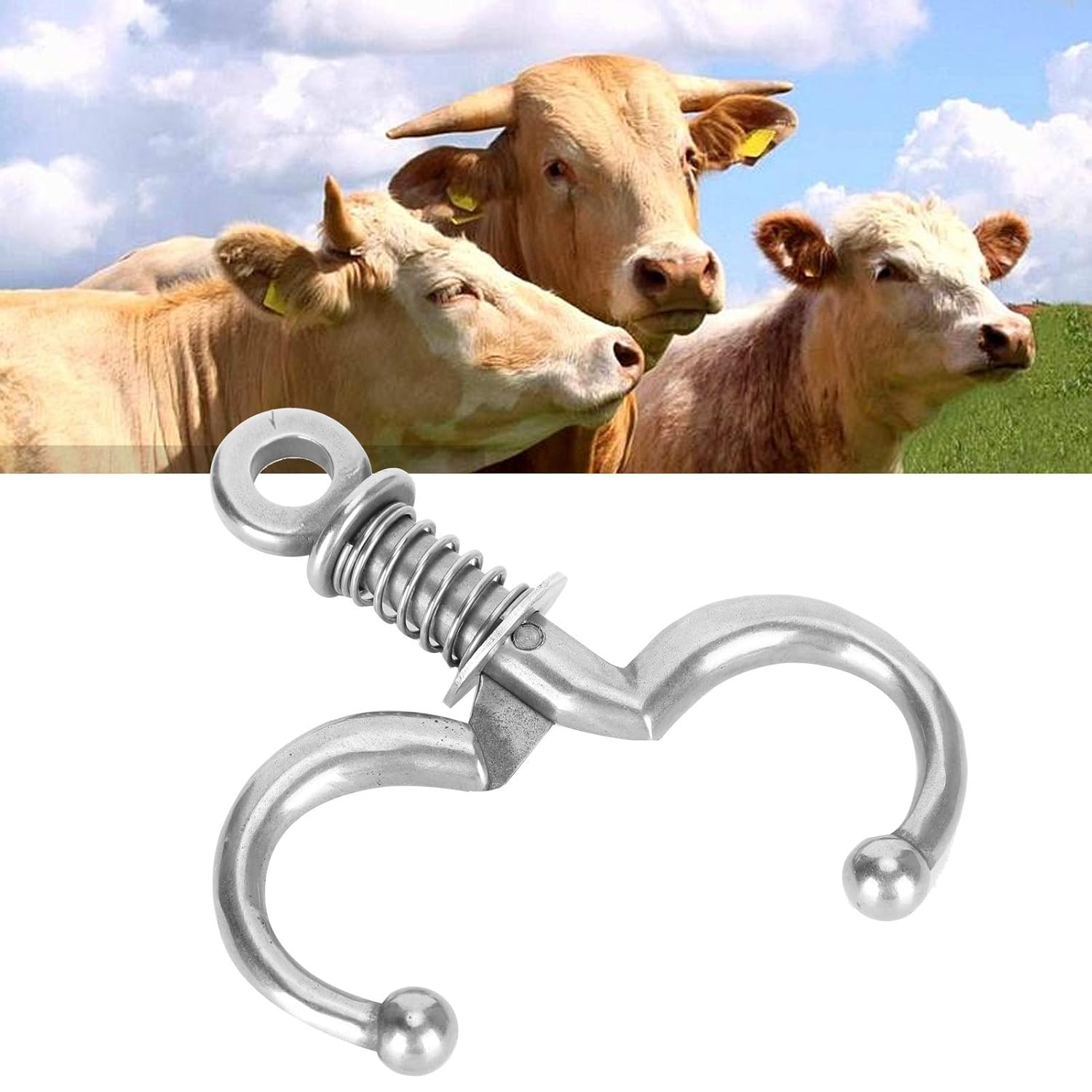 Cattle Nose Ring Stainless Steel Bull Cow Cattle Bovine Nose Ring ...