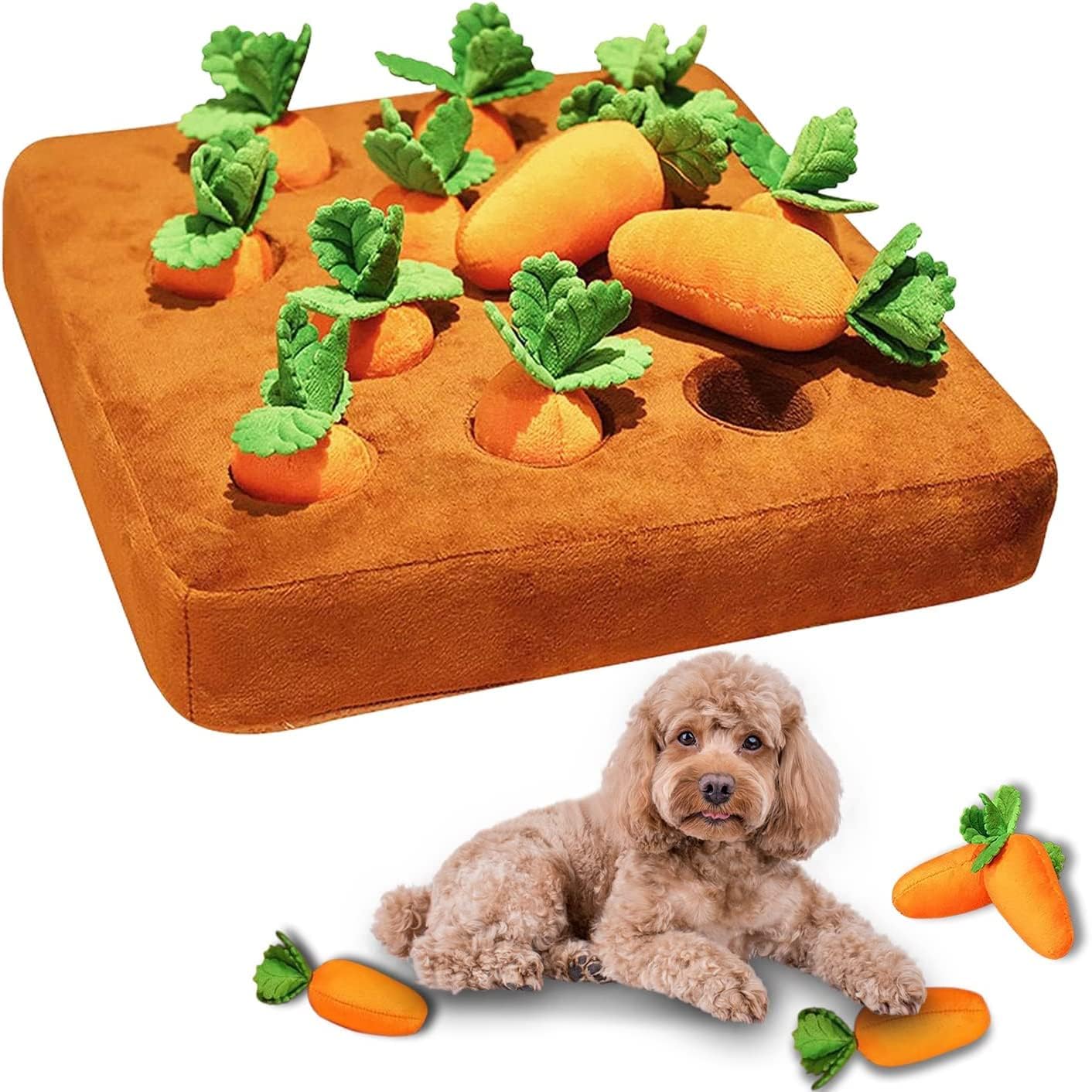 Pet Carrots Plush Chew Toys Dog Carrot Toys Interactive Dog IQ Training ...