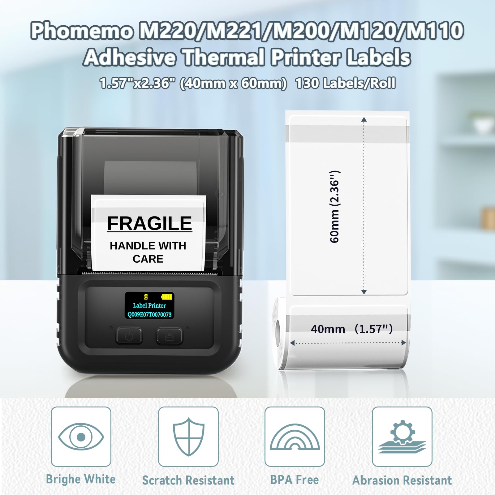 Snapklik.com : Transparent Thermal Label Paper, Round Multi-Purpose ...