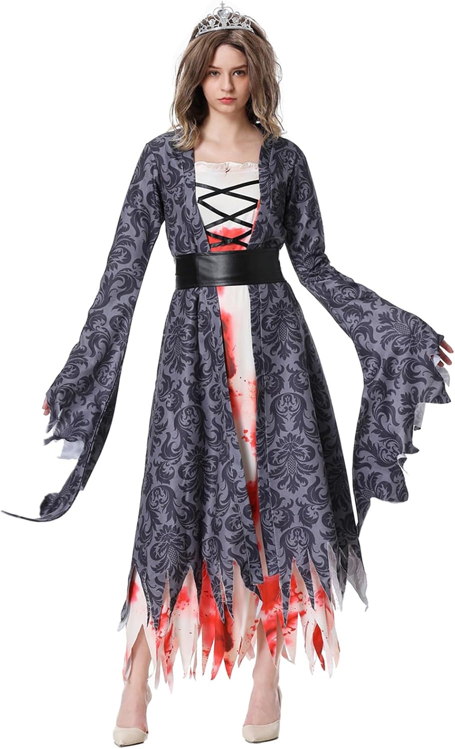 Amazon.com: Owl's-Yard Women Ghost Corpse Bride Dress + Veil Floral ...