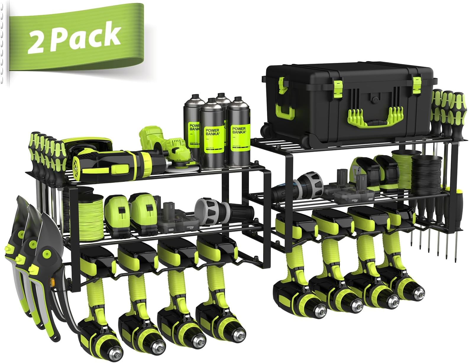 Amazon.com: Affogato Power Tool Organizer, 3 Layers Drill Holder Wall ...