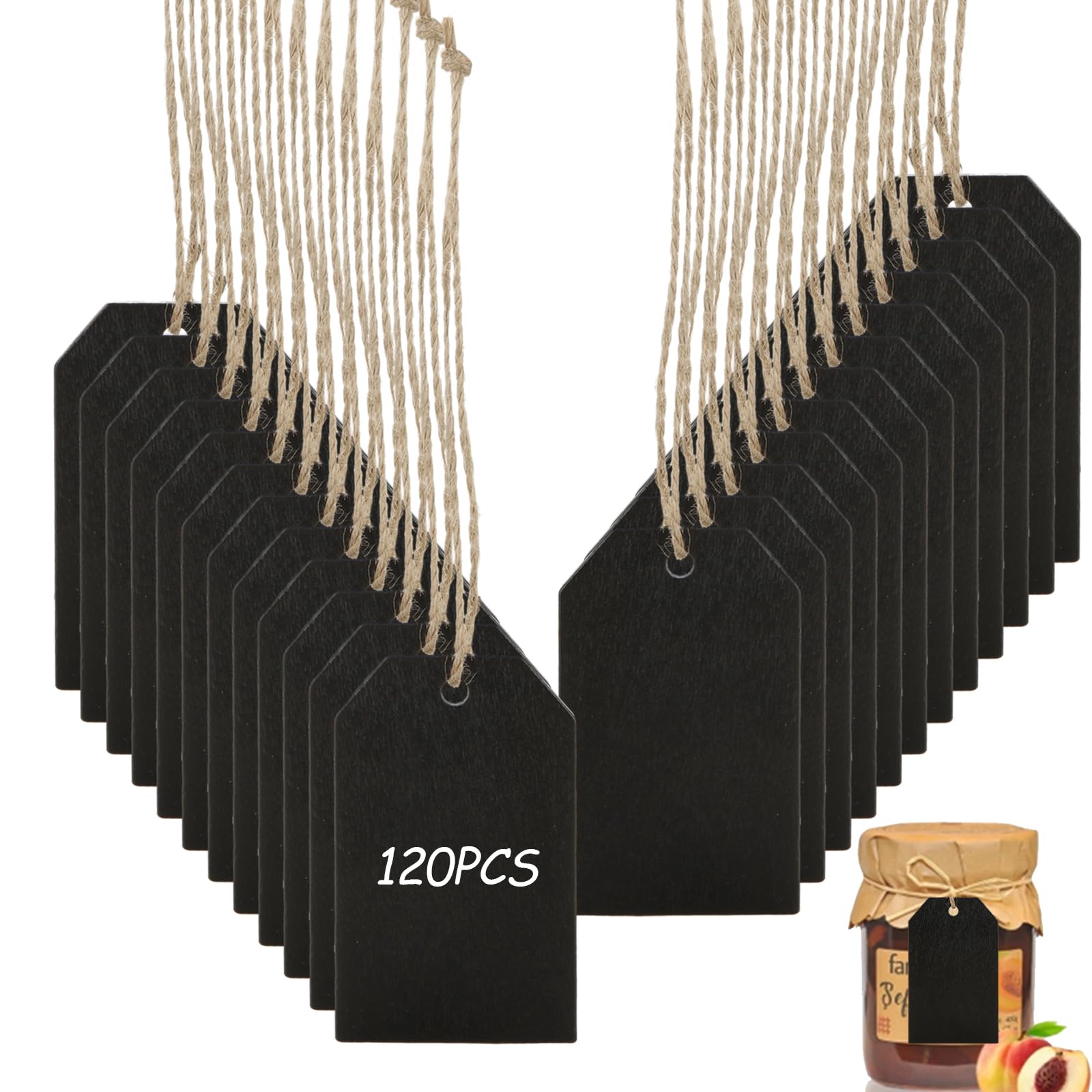 Amazon.com : DAJAVE 120 Pack Mini Chalkboard Tags, Wood Chalkboard ...