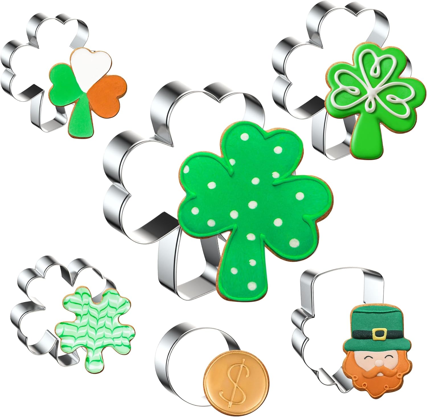 Amazon.com: FUSOTO 6PCS Shamrock Cookie Cutters Set,St. Particks Day ...