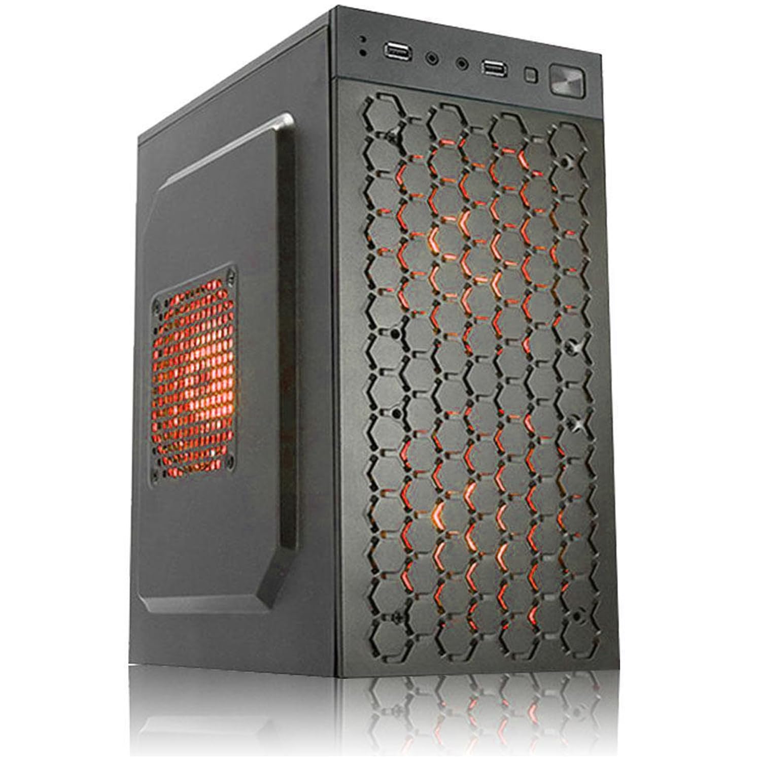 Buy Micro ATX Tower Gaming PC Computer case, Front Panel with Honeycomb ...