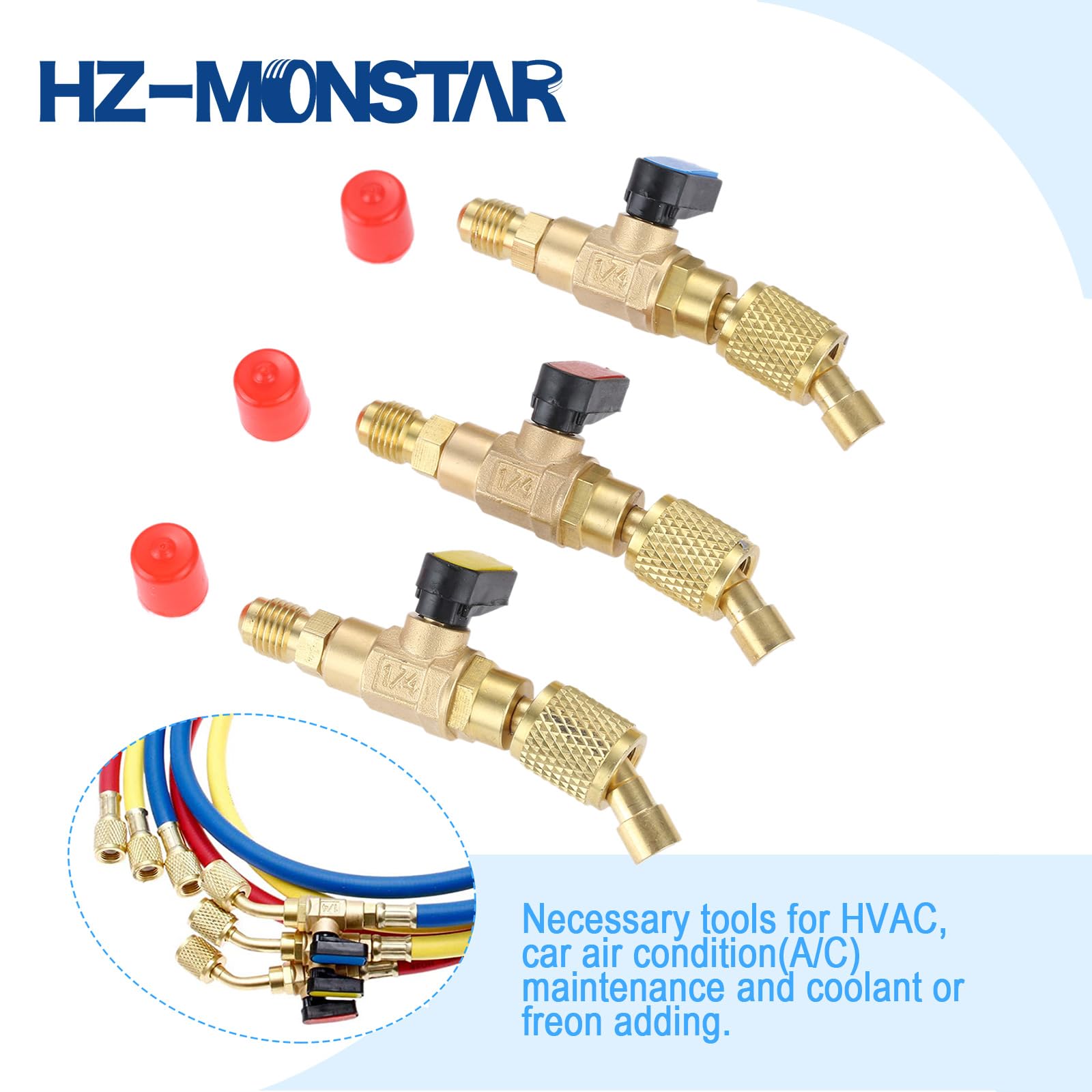 Snapklik.com : Air Conditioning Refrigerant Ball Valve 1/4 SAE, Brass ...