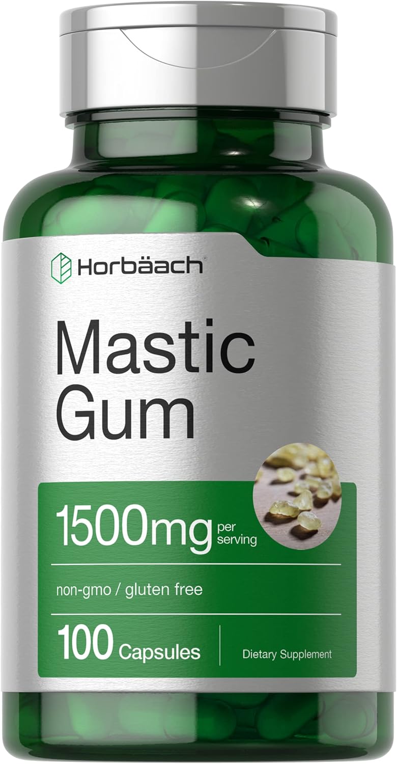 Amazon.com: Mastic Gum Capsules 1500mg 100 Count | Non-GMO & Gluten ...