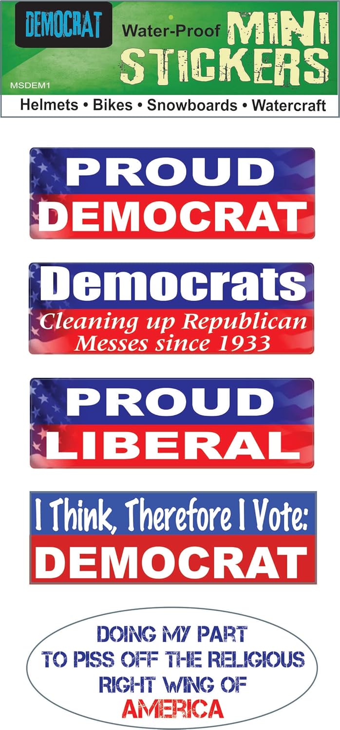 Amazon.com - Gear Tatz - Set of 5 Stickers - Democrat, Political ...
