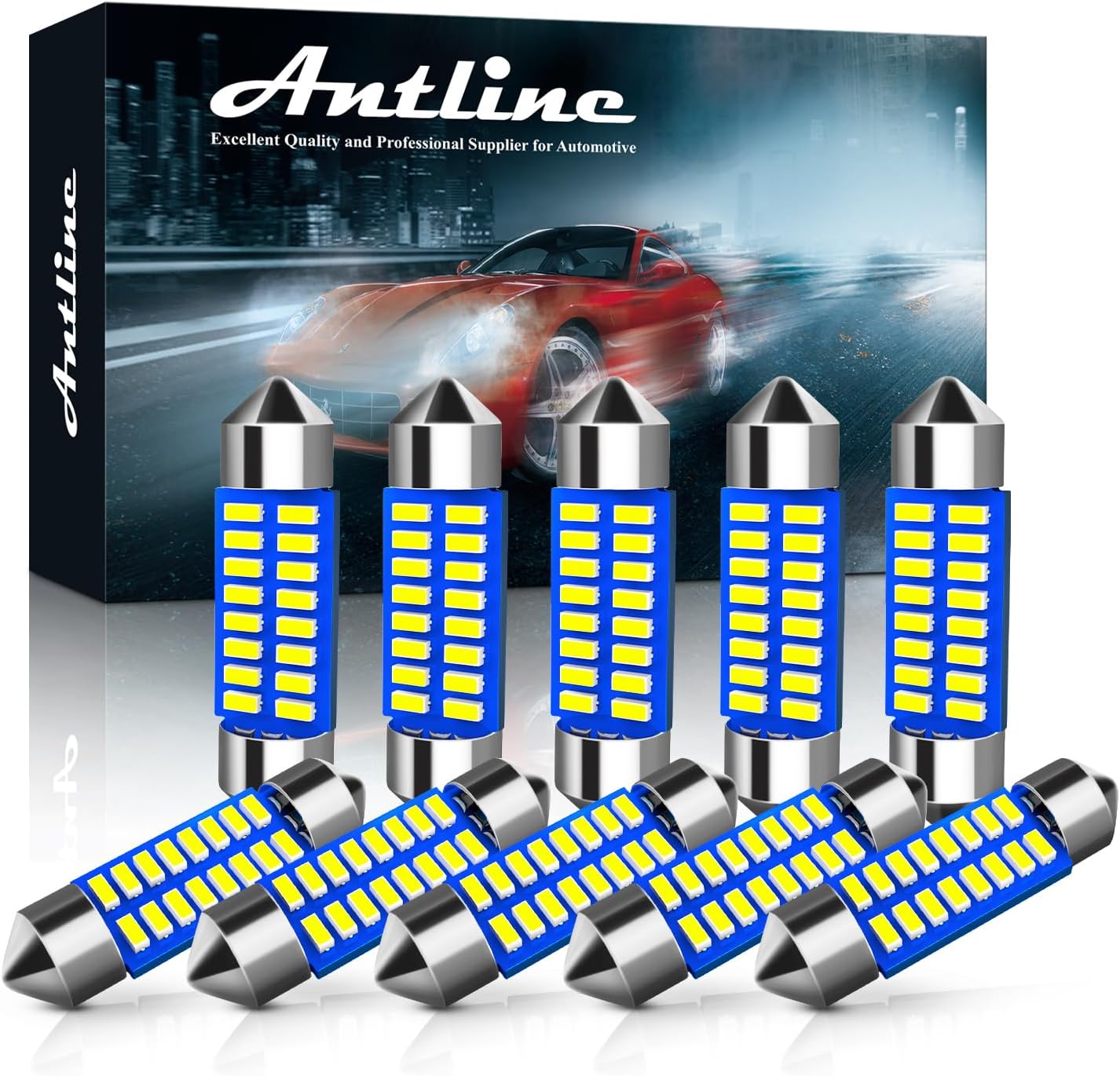 Amazon.com: Antline 6418 6411 DE3425 C5W DE3423 36MM 1.42”LED Bulb ...