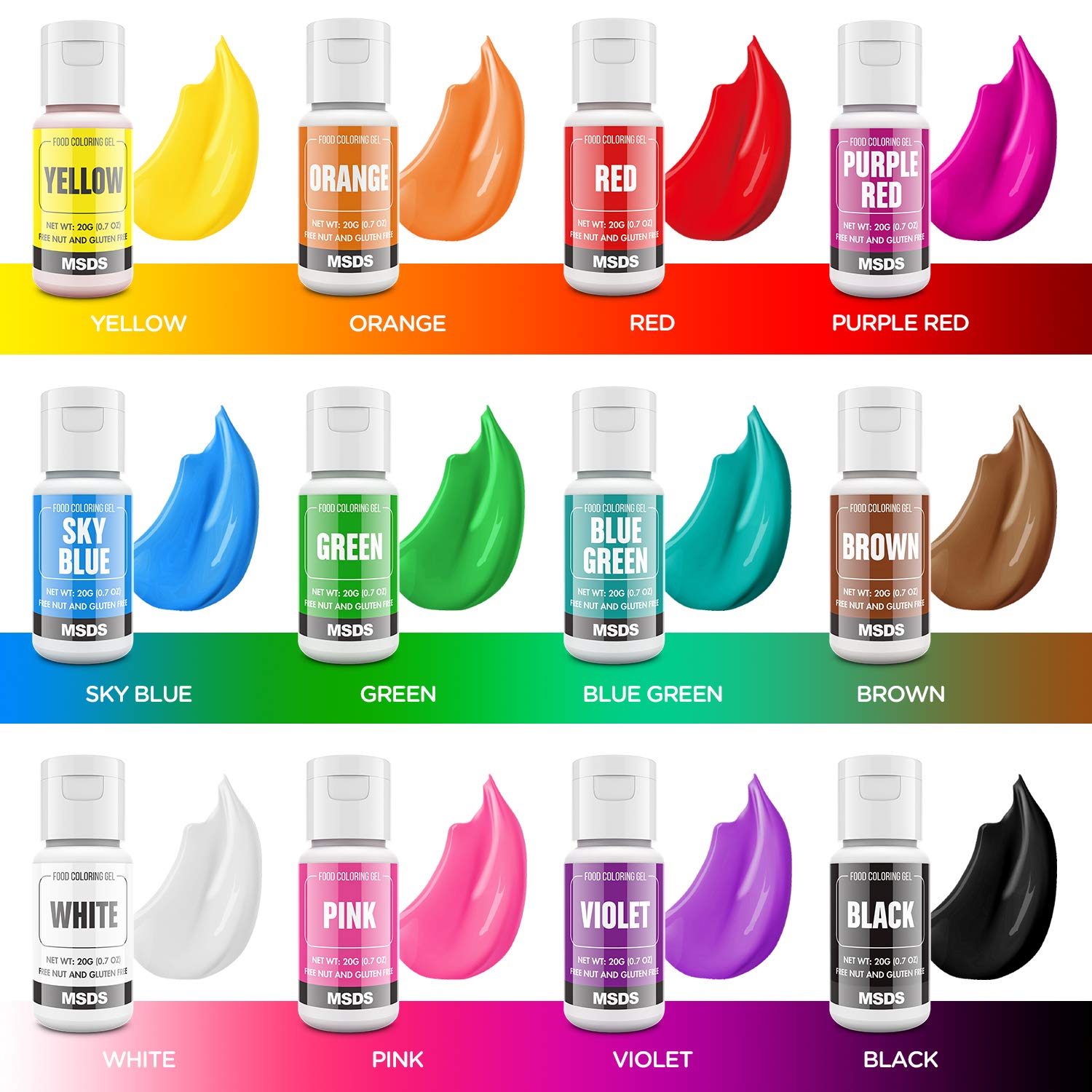 Buy Nomeca 12 Colors Gel Food Coloring 70 Fl Oz Bottles Vibrant Icing buy-nomeca-12-colors-gel-food-coloring-70-fl-oz-bottles-vibrant-icing