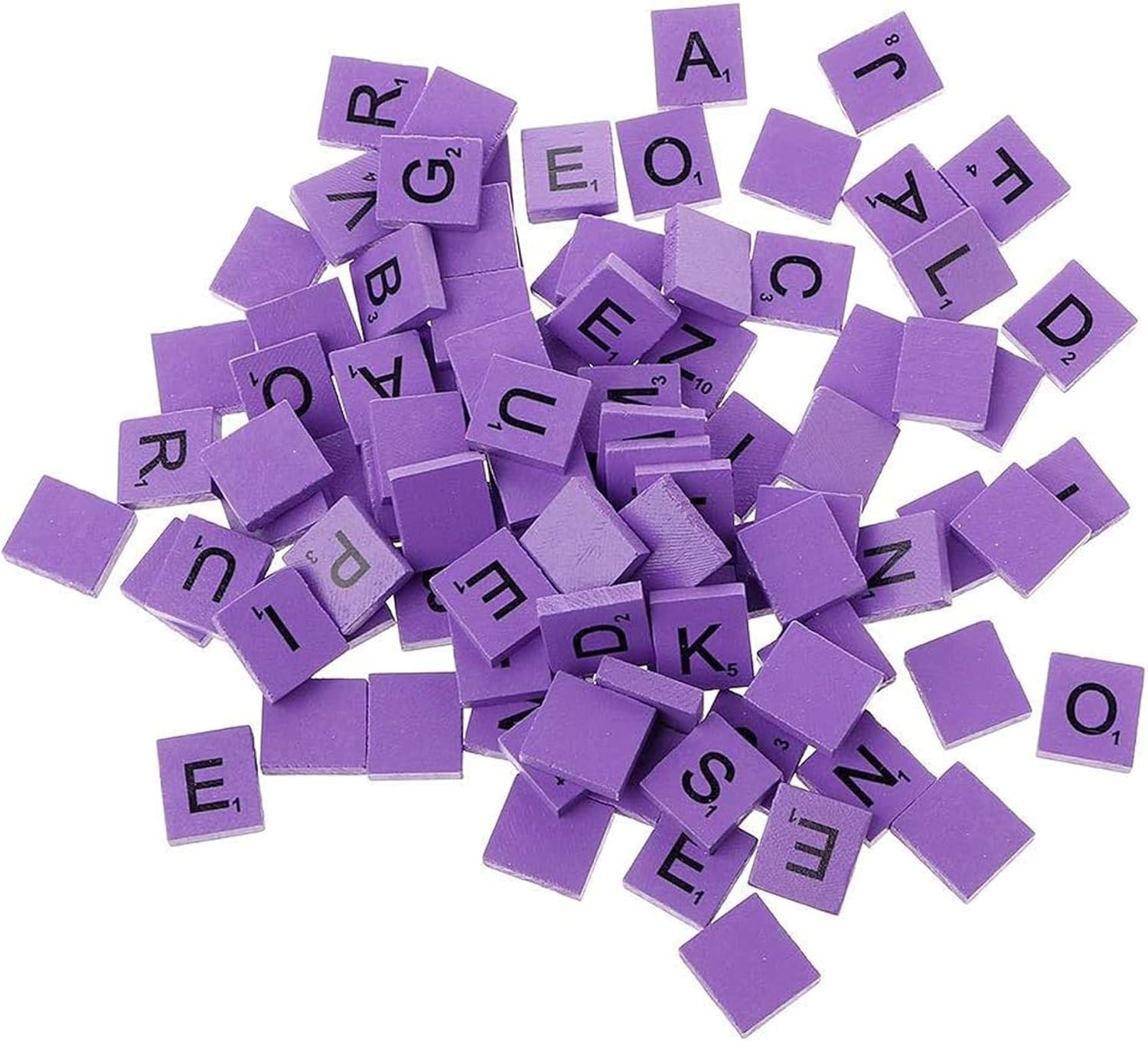 Amazon.com: PLASTIFIC Scrabble Tiles - Full Set in Purple-Spelling ...