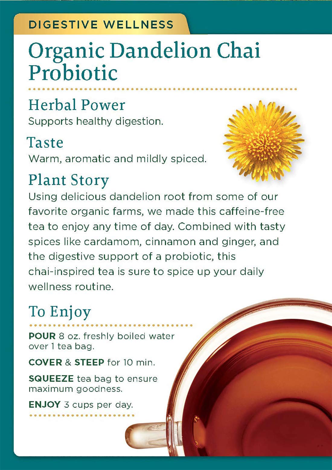 Snapklik.com : Traditional Medicinals Tea, Organic Dandelion Chai ...