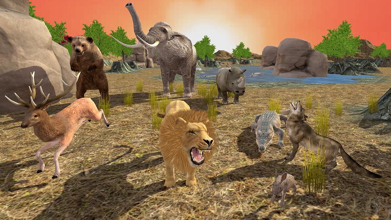 Amazon Jungle Lion Simulator 3D: le héros chasseur dure le temps survivant Tiger Warrior ...