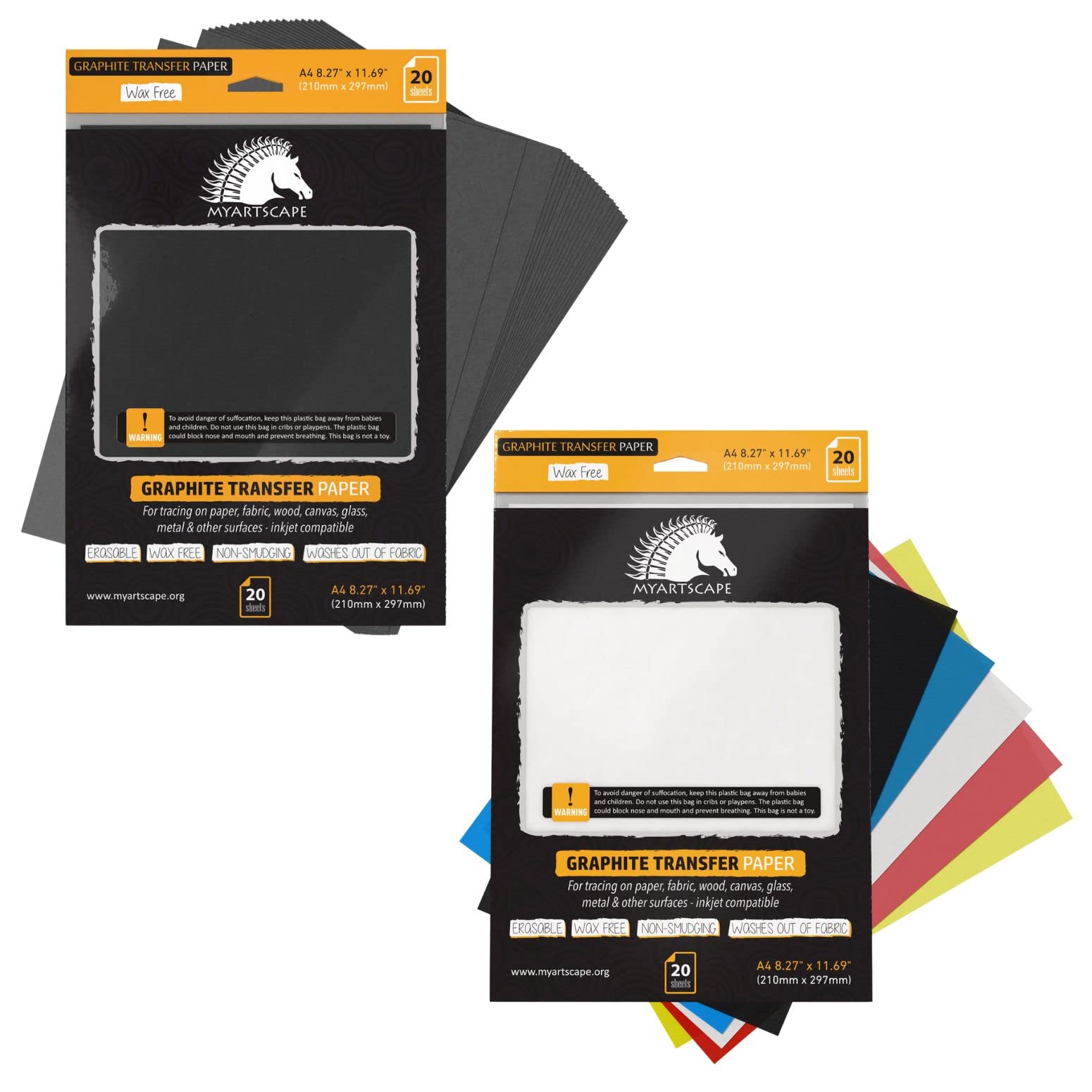 Amazon.com: MyArtscape Graphite Transfer Paper Bundle (Black and Mixed ...