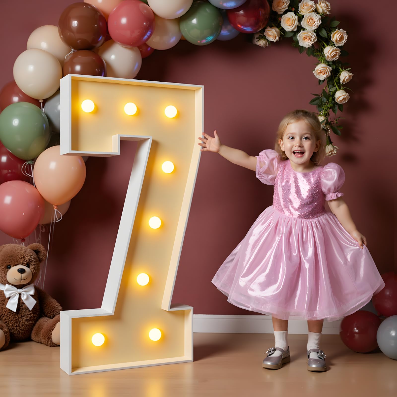 Snapklik.com : Imprsv 3FT Light Up Numbers, Marquee Numbers 7 For ...