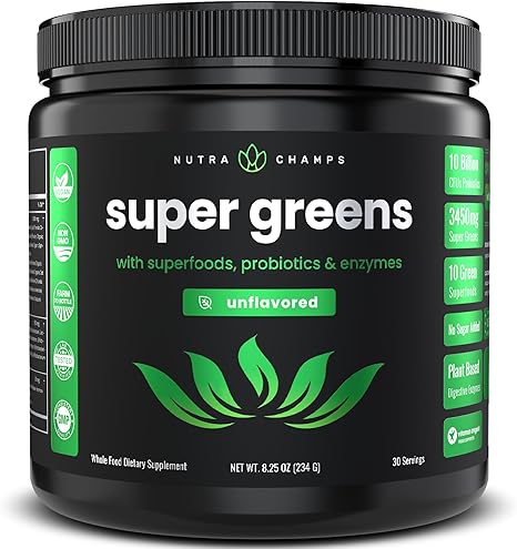 Amazon.com: NutraChamps Super Greens Powder Premium Superfood | 20 ...