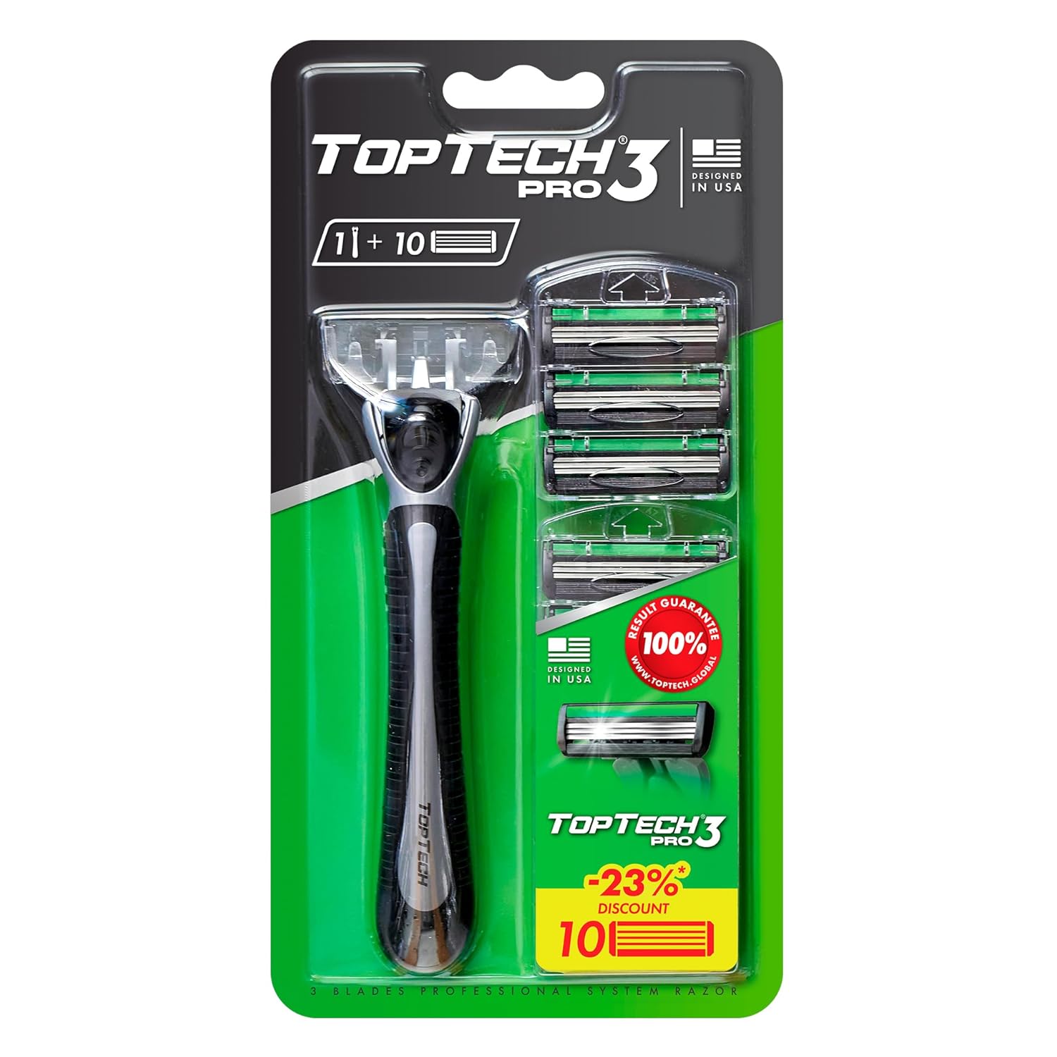 Amazon.com: TopTech PRO 3 Razors for Men - Manual Shaving Razor ...