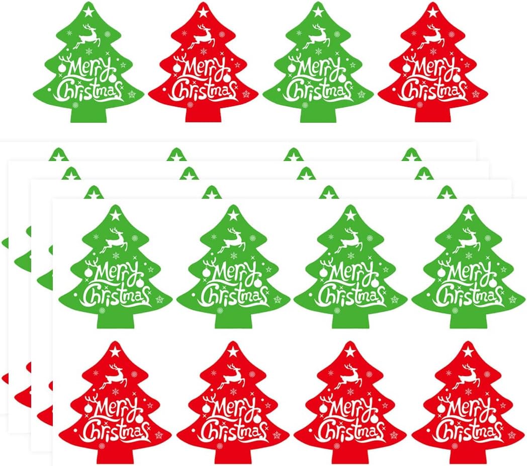 Amazon.com: YOUOK Merry Christmas Tree Stickers New Year Envelope Seals ...