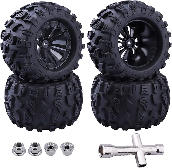 Amazon.com: Hobbypark 2.8" 12mm Hex 1/10 Scale RC Truck Tires and ...