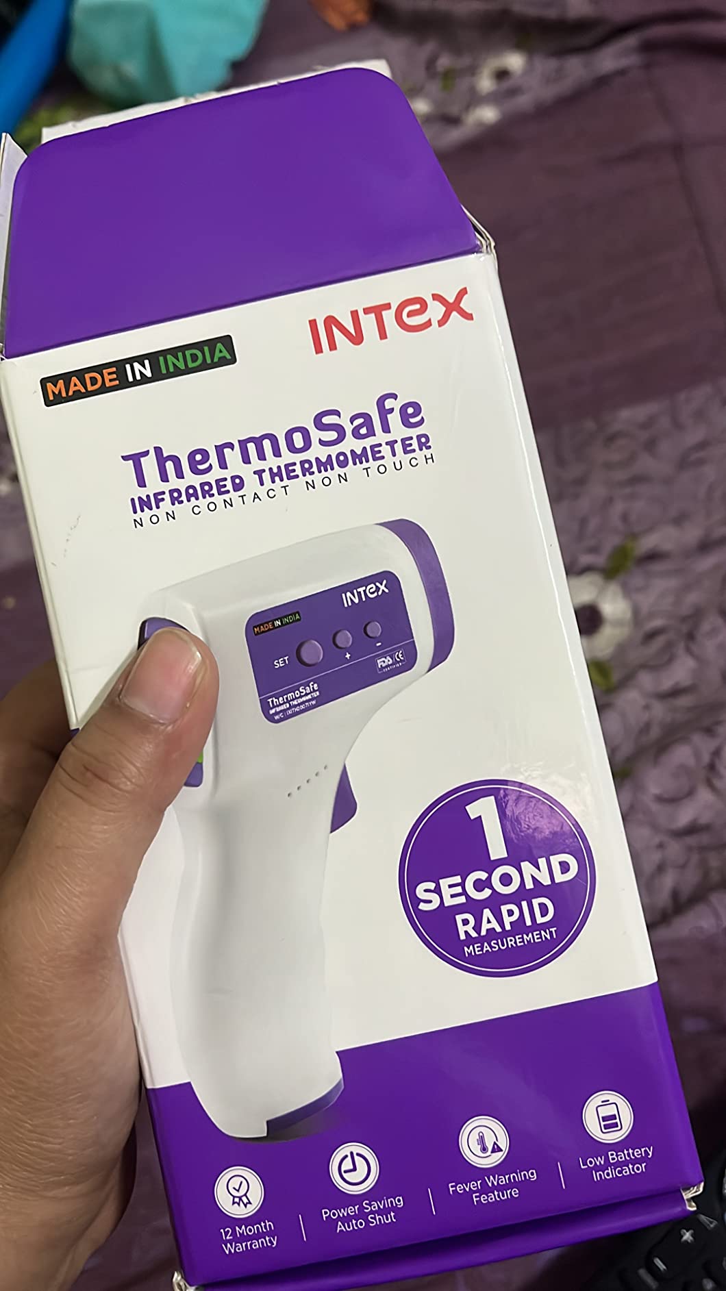 Intex Non-contact FDA Approved Digital Infrared Thermometer Temperature Gun -32°C to 42°C(89.6 ...